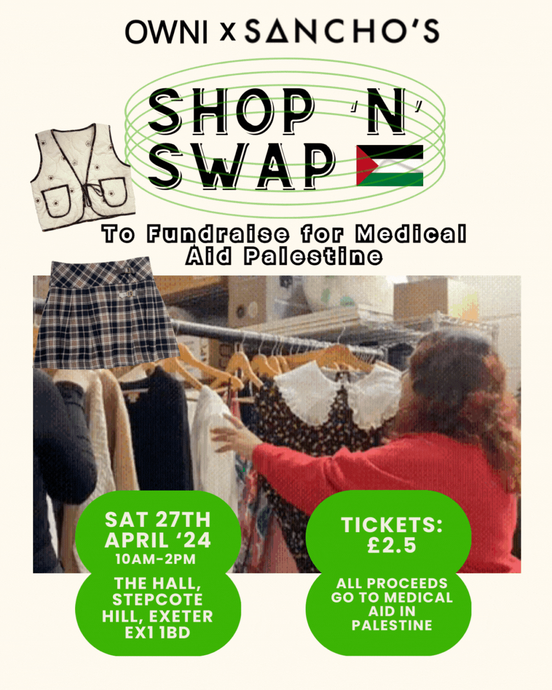 SWAP & SHOP EVENT | Fundraiser For Medical Aid Palestine – Sancho's
